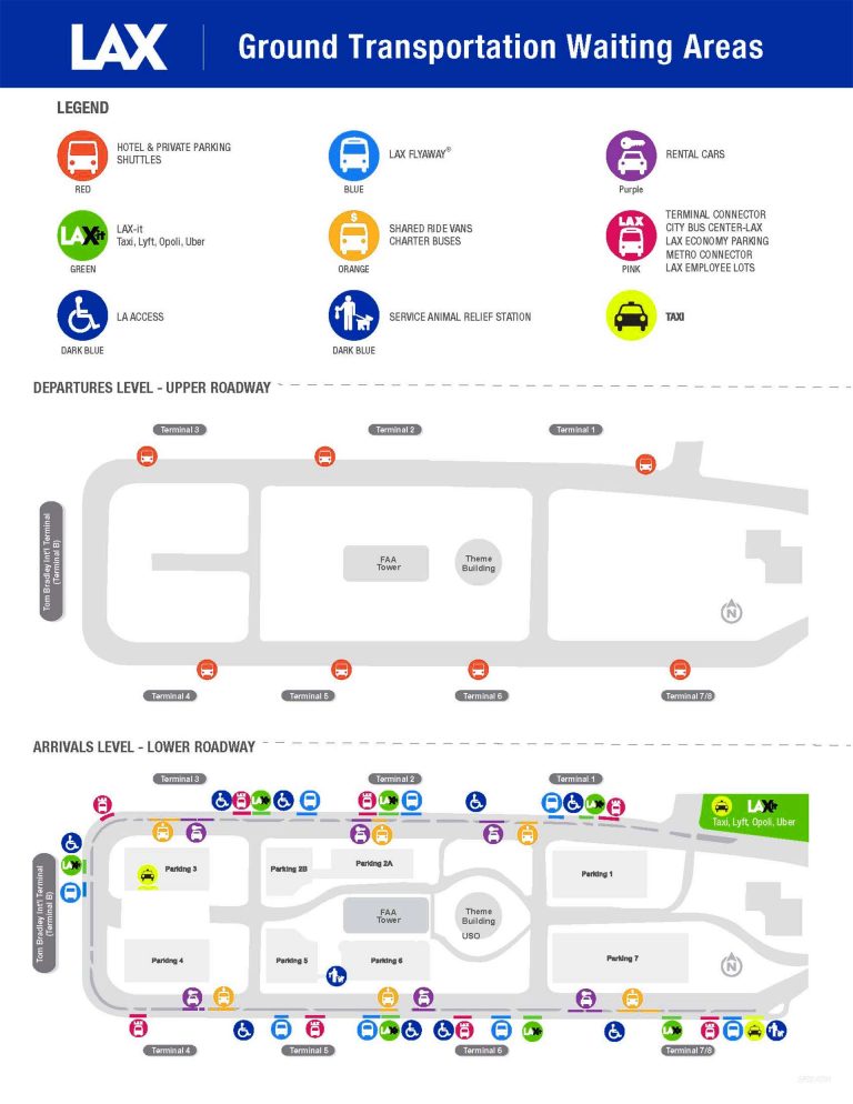 Transportation options at the Los Angeles International Airport LAX