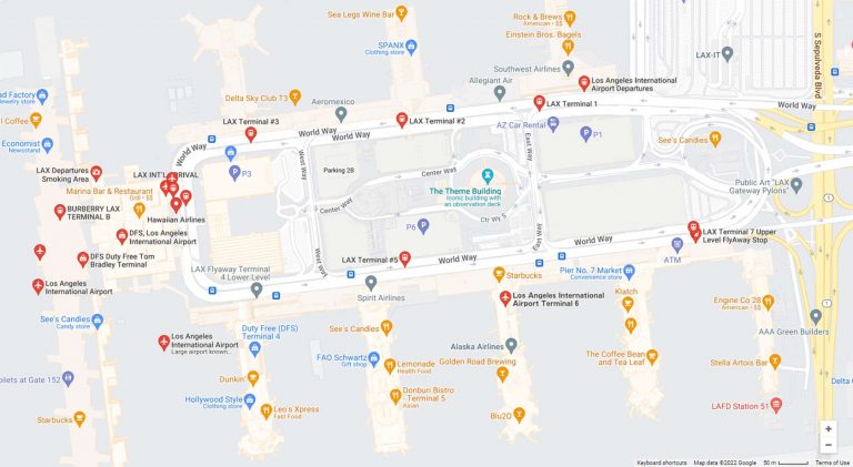 Terminals at the Los Angeles International Airport LAX