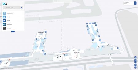Terminal 1 map at the Los Angeles International Airport LAX