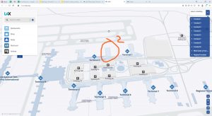 Terminal 2 map at the Los Angeles International Airport LAX