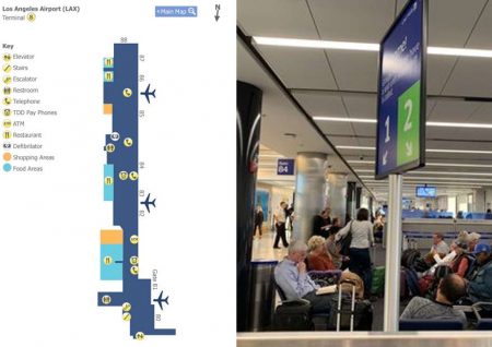 Terminal 8 map at the Los Angeles International Airport LAX